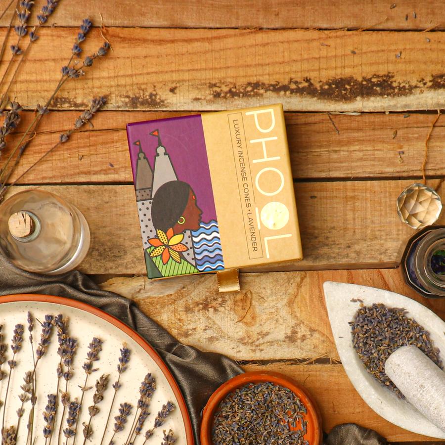 Lavender Incense Cones - Phool Natural (Dhoop) – Ayurveda Store NZ